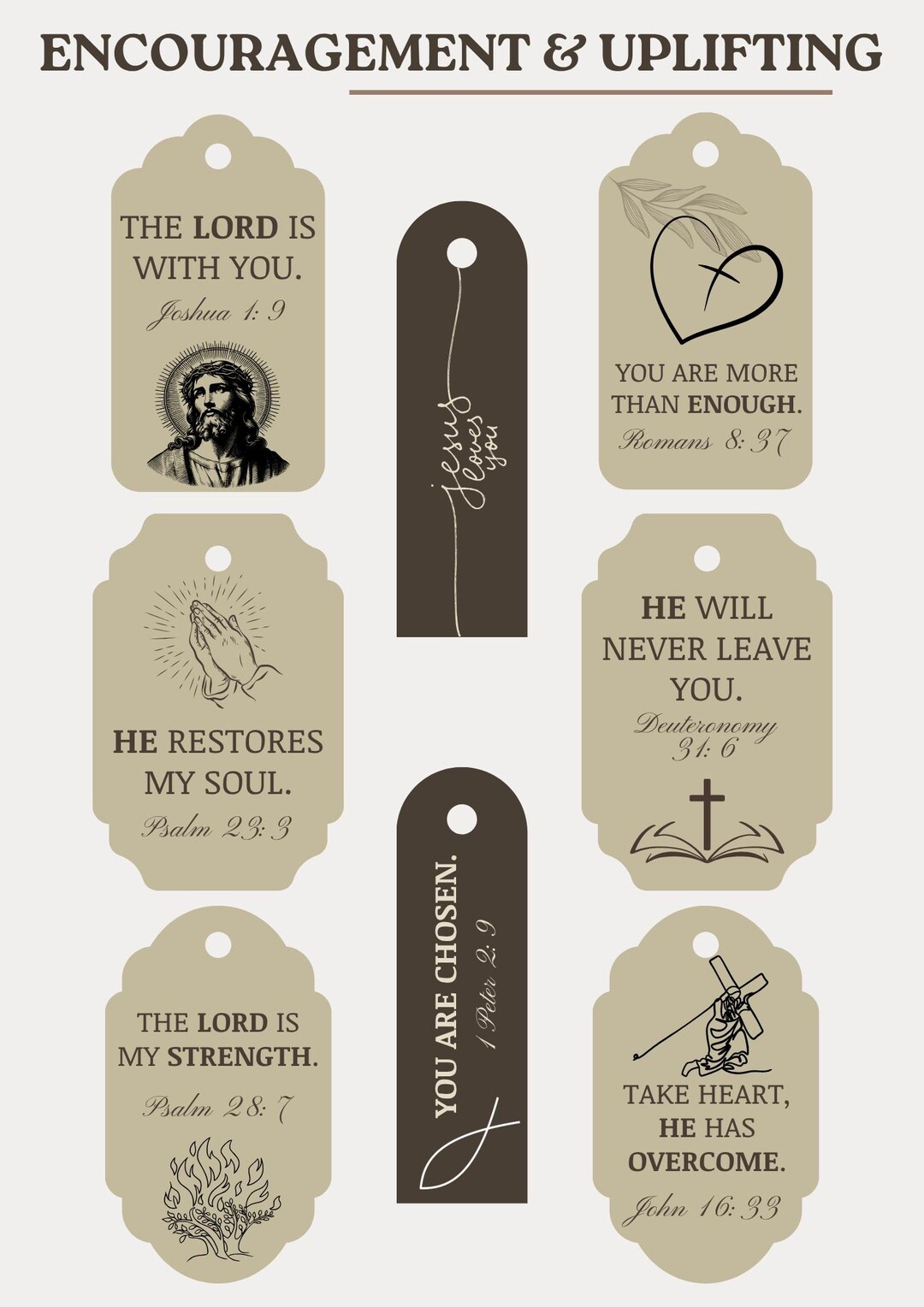 Printable Scripture Gift Tags: Floral Bible Verse Labels (instant ...