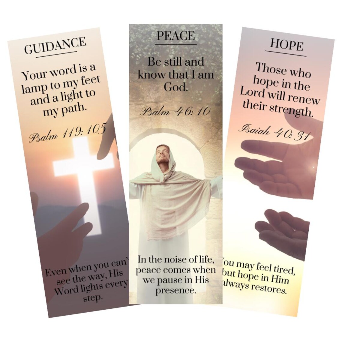 Printable Scripture Bookmarks: Christian Bible Verse Encouragement (PDF ...