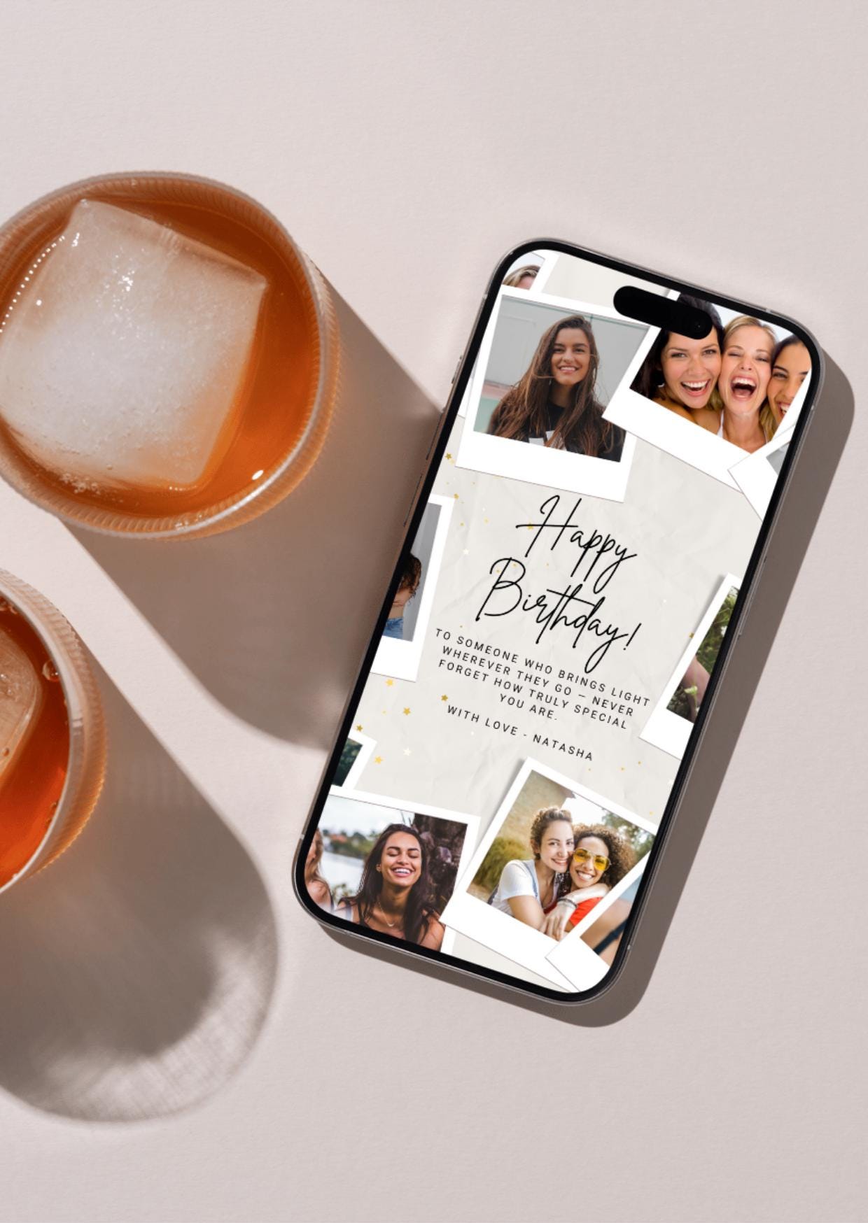 Editable Polaroid Birthday Card Template: Modern Photo Collage (digital ...
