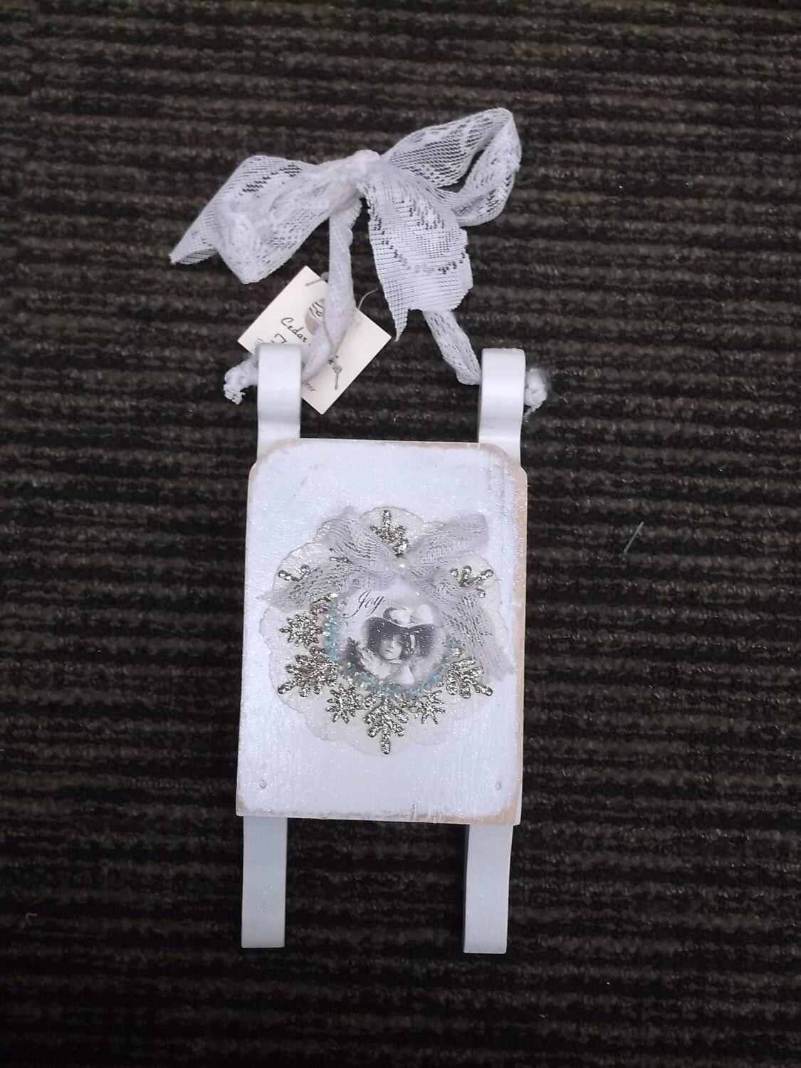 White Christmas Wood Decor, Victorian Sled, Shabby French Country ...