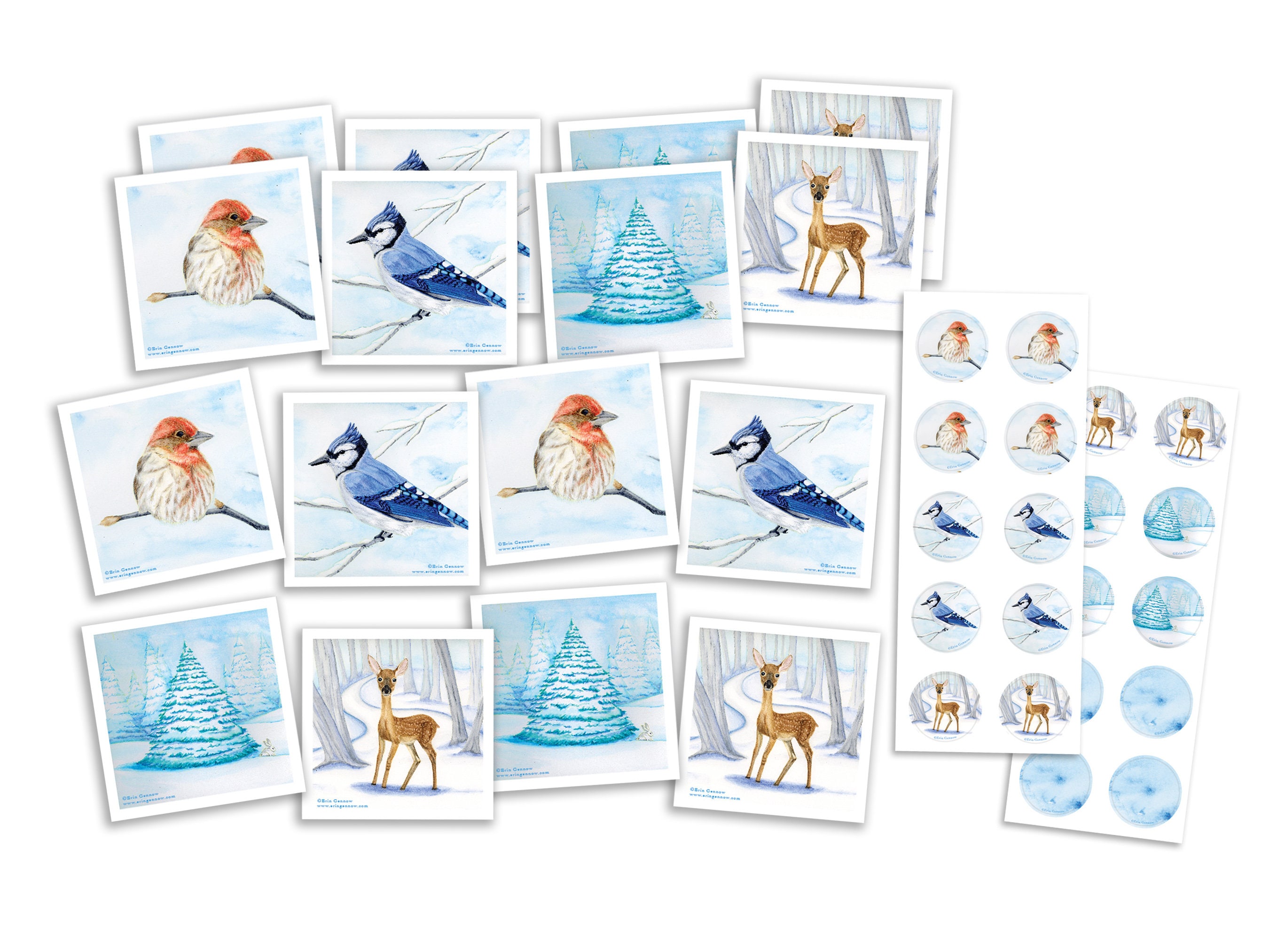 Winter Woodland Animals Gift Tags: Handmade Cotton Paper Stickers - Etsy