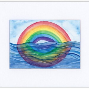 Fine Art Print - Rainbow Reflection - Watercolor Art Print With White ...