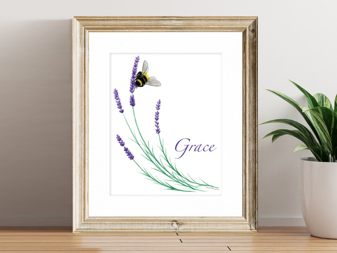 Lavender and Bee Fine Art Print - the Lavender Series - Lavender Grace ...