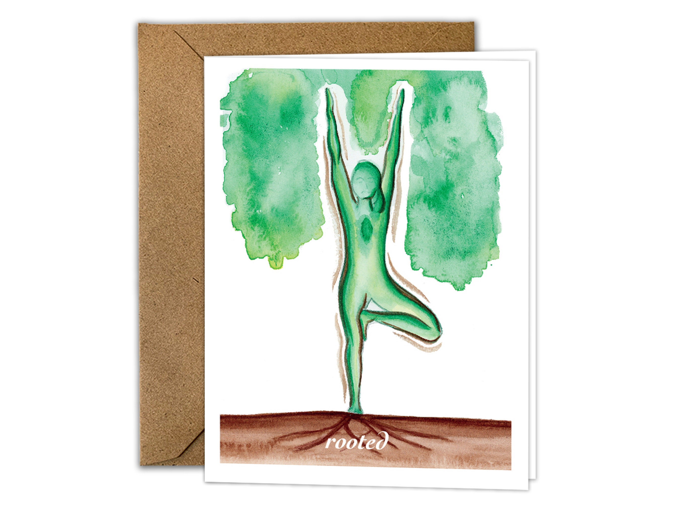 Yoga Watercolor Greeting Card Set of 8, Blank, Original Watercolors ...