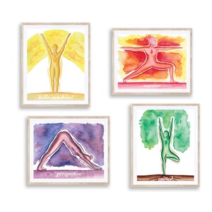Fine Art Print - the Yoga Series - Tree Pose - Rooted, Watercolor Art ...