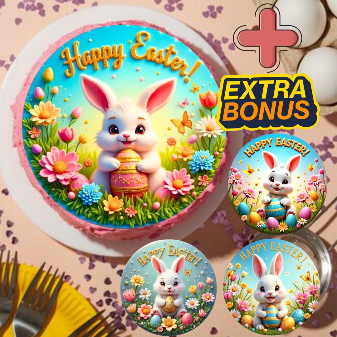 Easter Cake Toppers - Printable Kit + 3 Bonuses - Etsy
