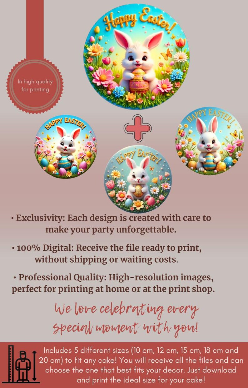 Easter Cake Toppers - Printable Kit + 3 Bonuses - Etsy