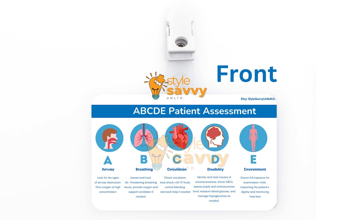 ABCDE Patient Assessment ID Insert Badge Buddy | PDF Download - Etsy