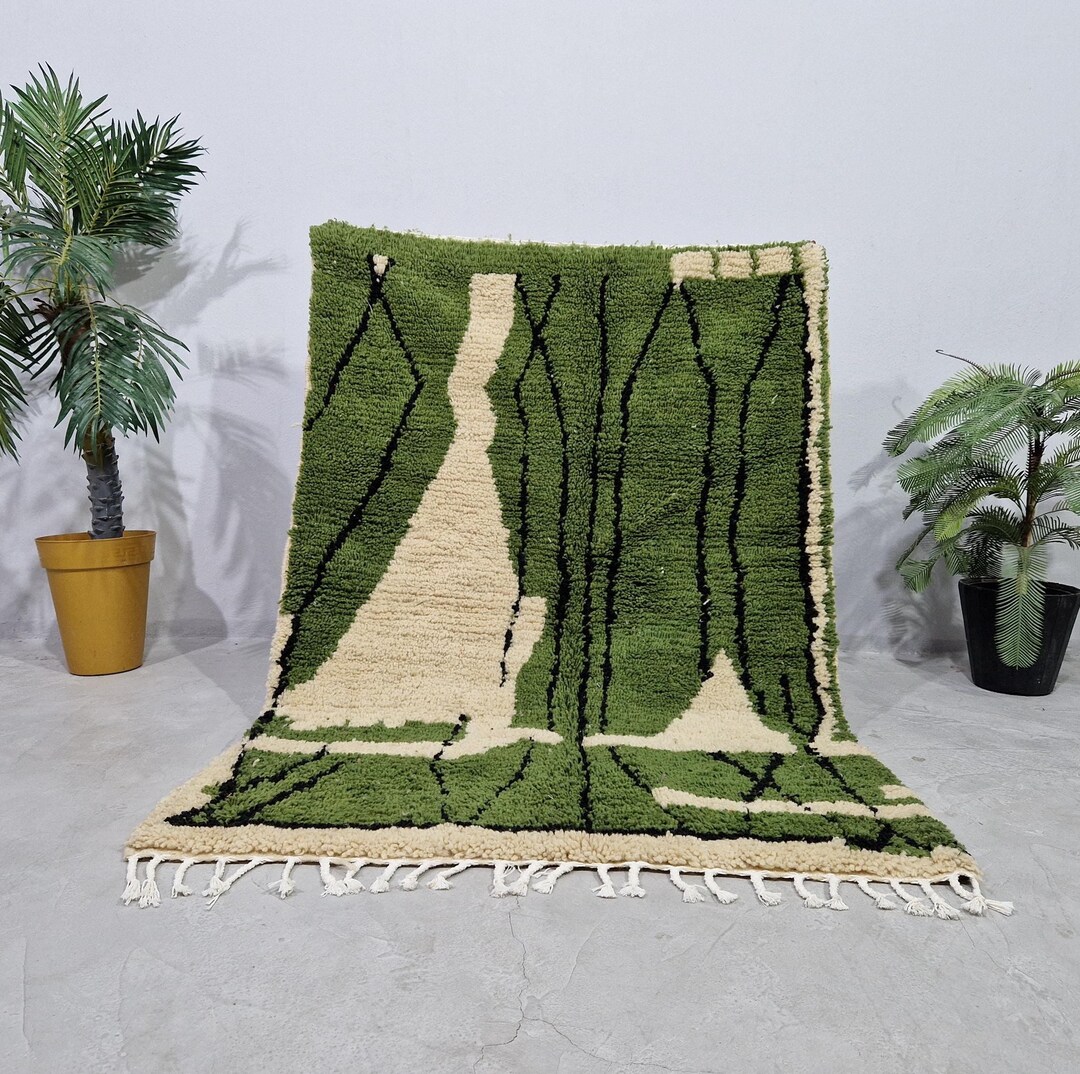 Moroccan Olive Green Rug - Berber Area Rug - Moroccan Area Rug ...