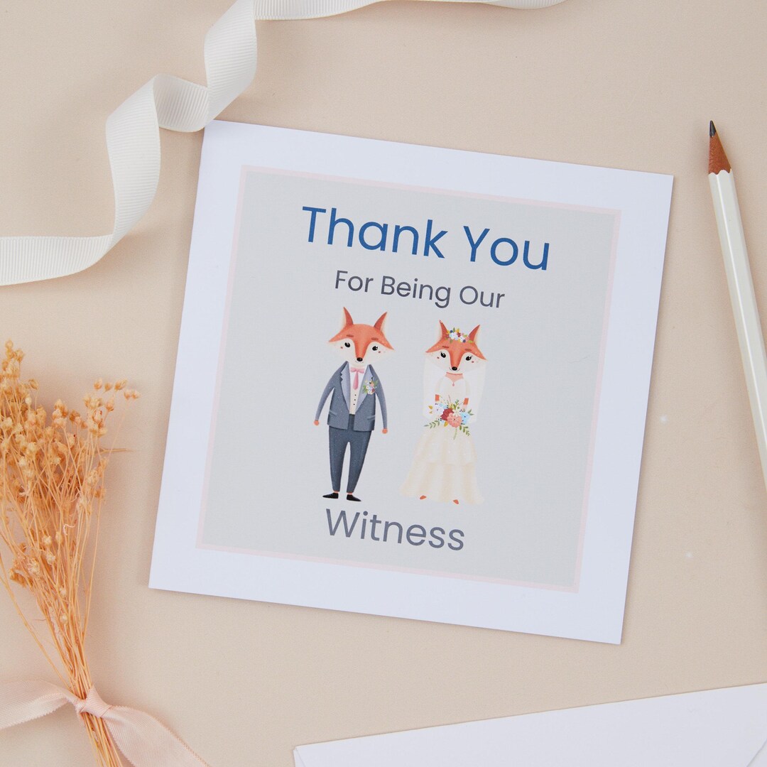 Witness Card | Thank You Witness Card | Thanks for Being Witness Card ...