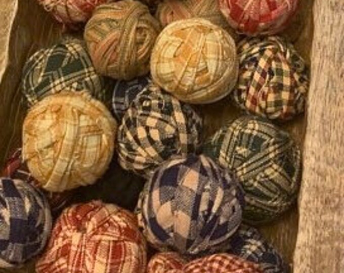 Rag Balls, Homespun Rag Balls, Primitive Rag Balls, Fall Rag Balls ...