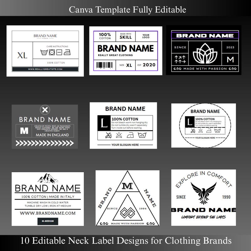 Custom Neck Tag Template - Etsy