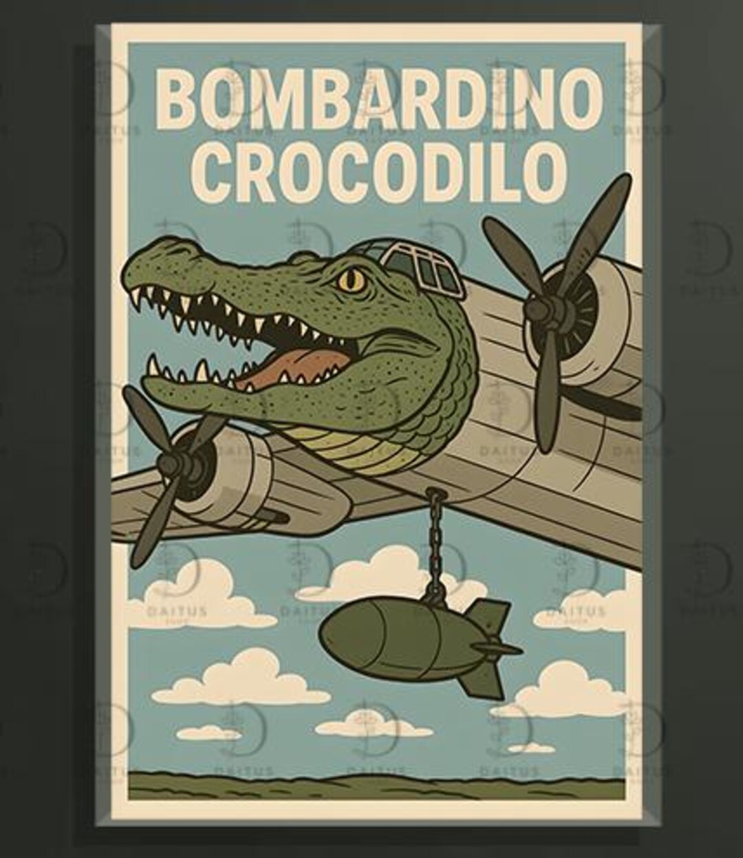 BOMBARDINO CROCODILO : AI Brainrot Graphic Digital Art Dowload for ...
