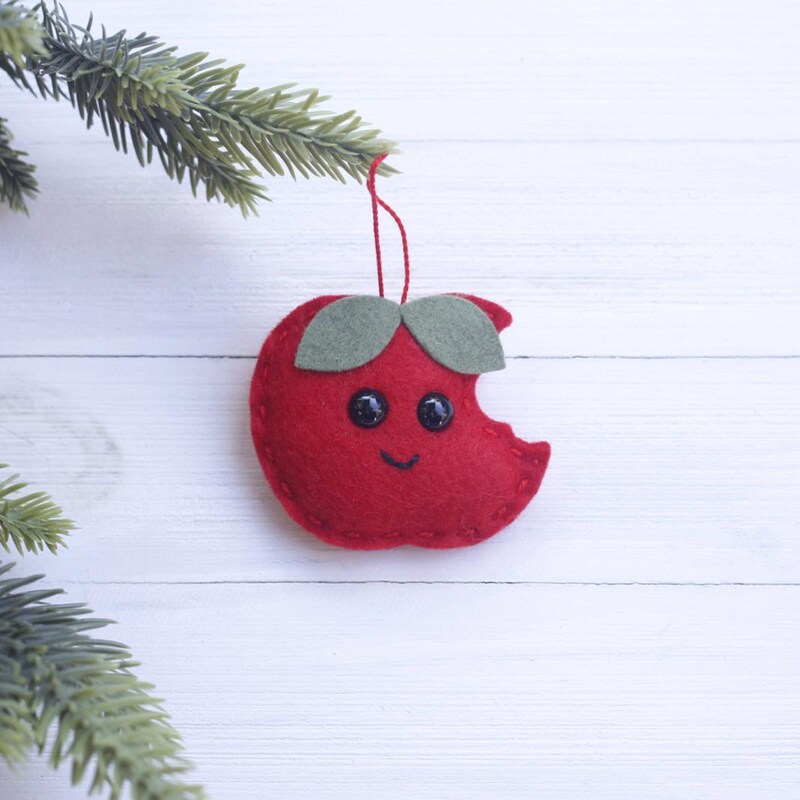 Apple Ornament - Etsy