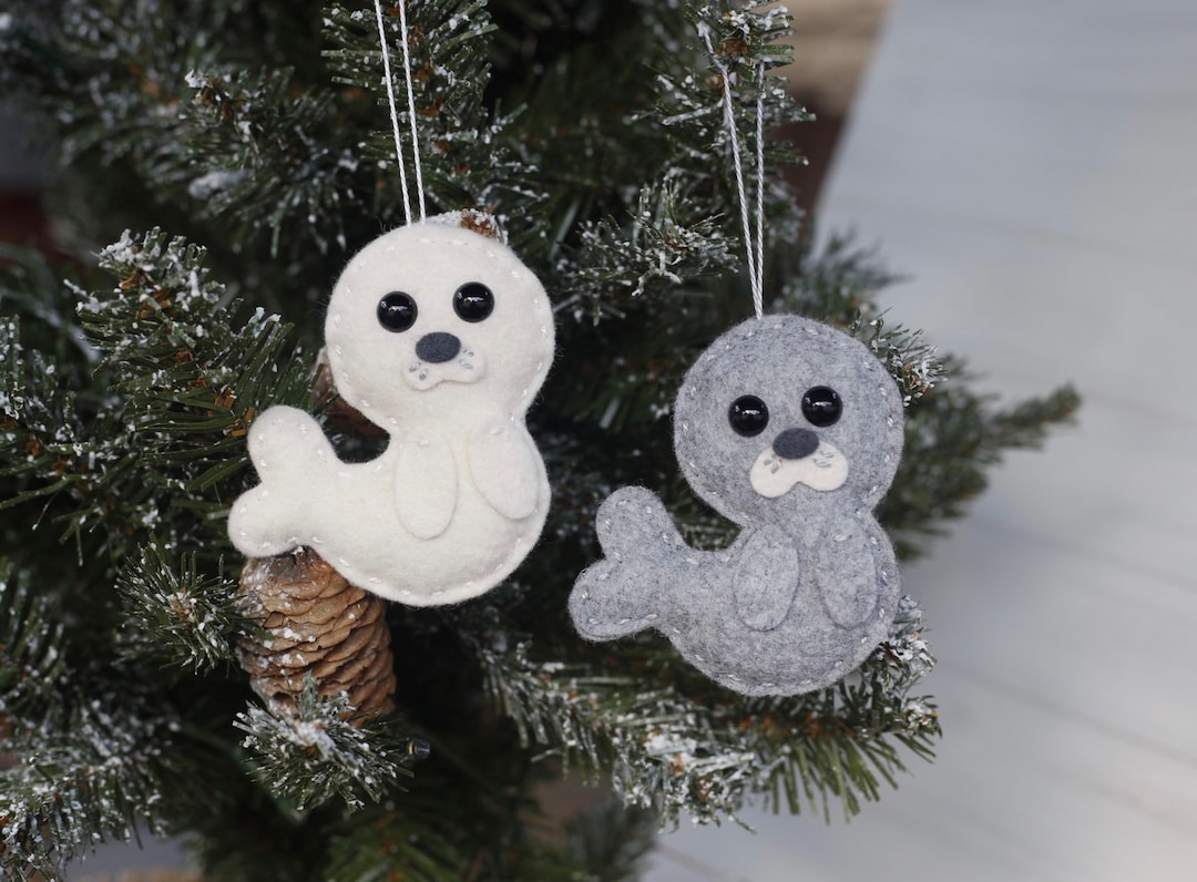 Wool Felt Seal Sea Lion Christmas Ornament, Keychain, Mobile Attachment ...