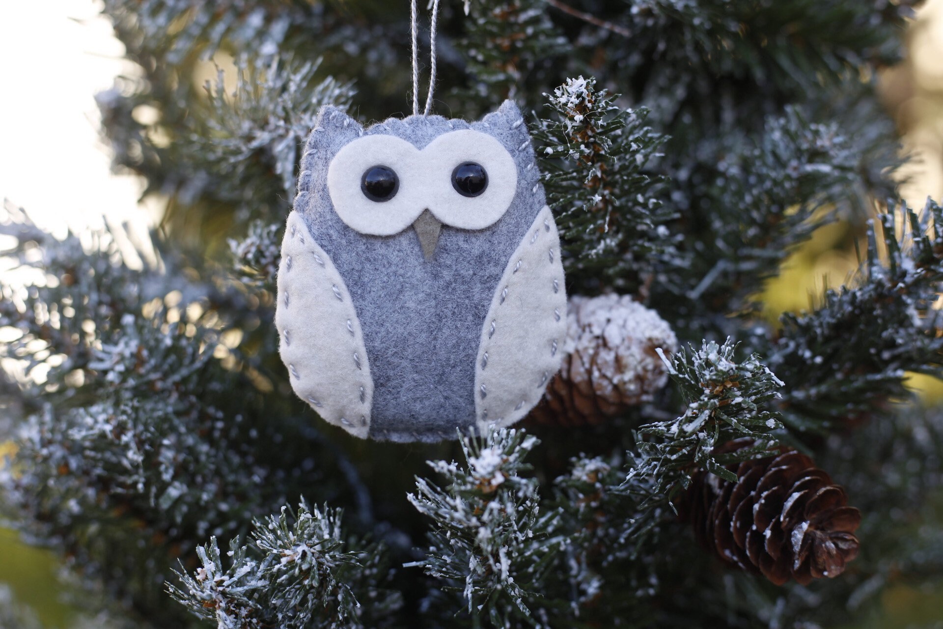 Wool Felt Owl Christmas Ornament Keychain Rearview Mirror - Etsy