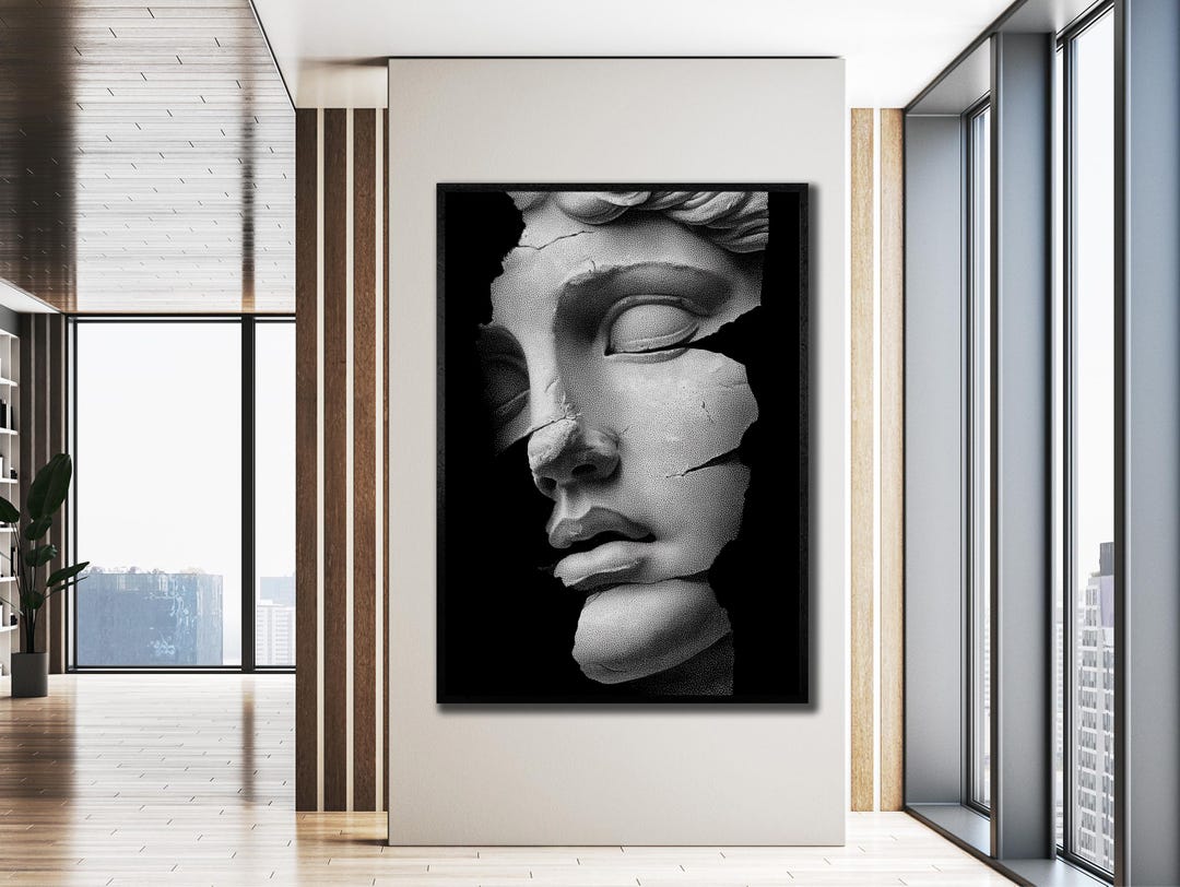 3D Greek Statue Canvas Print: Mythology Sculpture Wall Art (cotton ...