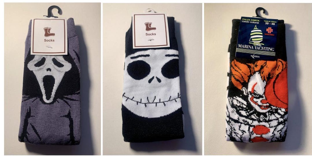 Pennywise, Scream, Jack Skeleton - Scary Socks, Halloween Socks ...