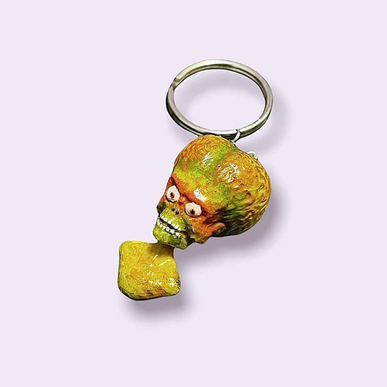 Mars Attacks Alien Bust Keychain 90s Horror VHS Movie Replica Art ...