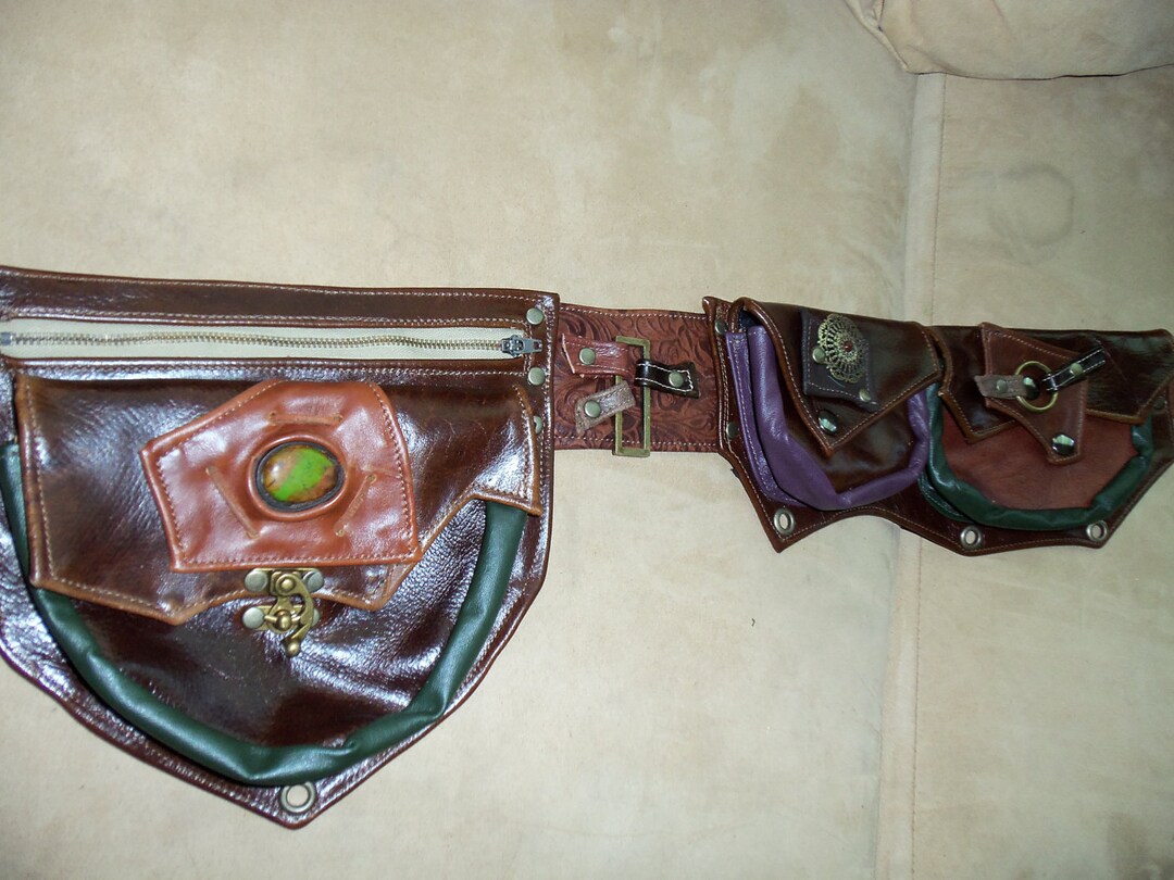 MADE to ORDER Pocket Belt Example With Embedded Stones and Three ...