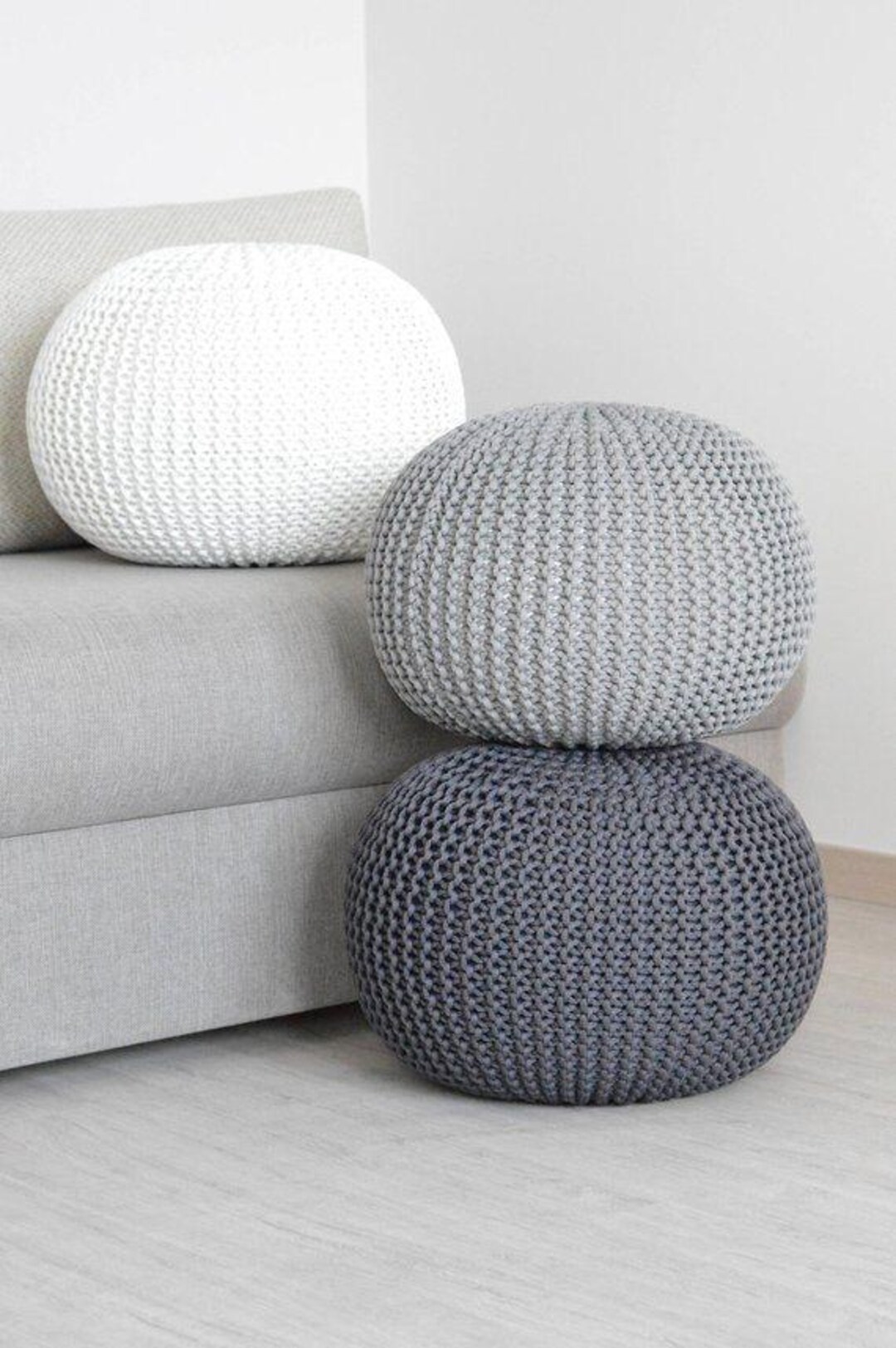 CROCHET PATTERN for Round Knitted Pouf With 4 Mm Macrame Cord | Pdf ...