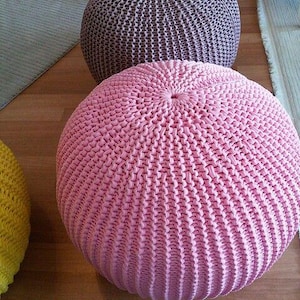CROCHET PATTERN for Round Knitted Pouf With 4 Mm Macrame Cord | Pdf ...