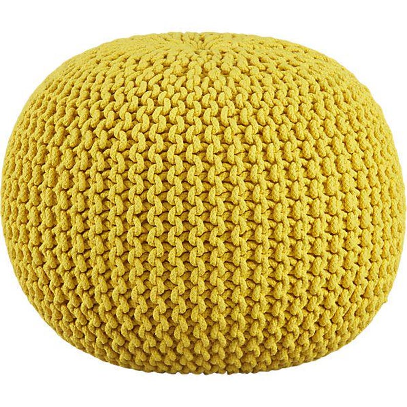 CROCHET PATTERN for Round Knitted Pouf With 4 Mm Macrame Cord | Pdf ...