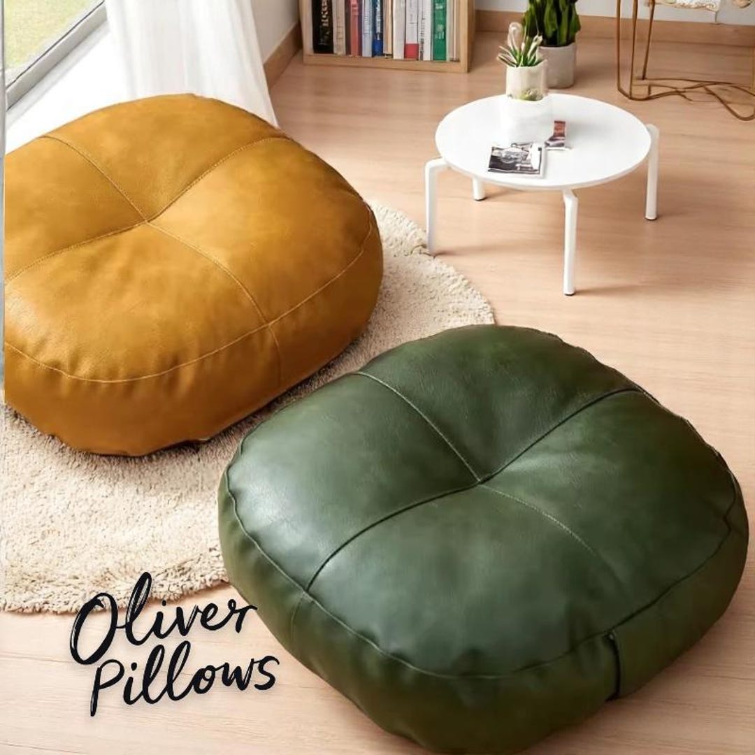 Vintage Style Floor Cushion for Floor Seating – Thick & Soft Round ...