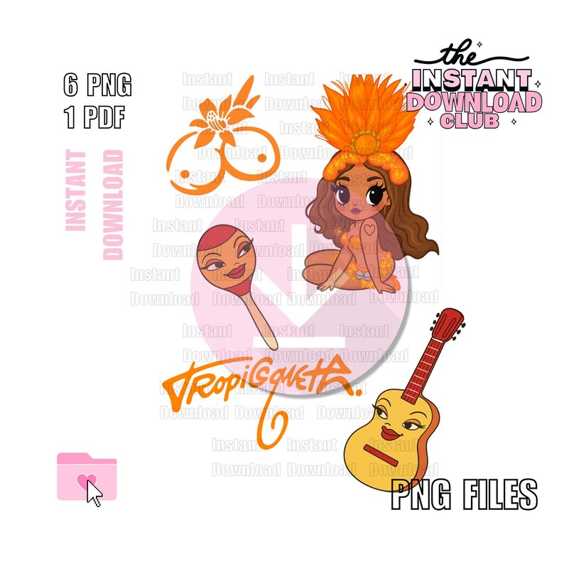 Karol G Tropicoqueta PNG Clipart Bundle: Tropical Album Art (digital Download) - Etsy Australia