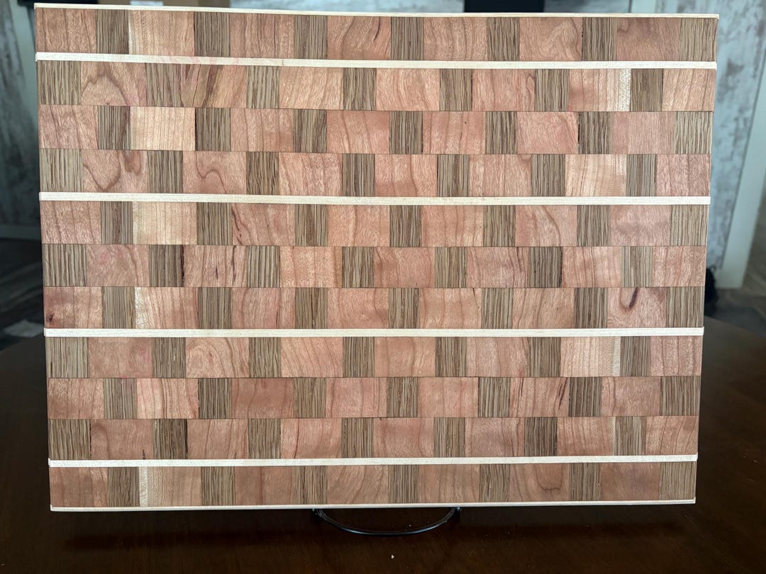Beautiful Oak and Cherry Hardwood Checkard Charcuterie Board With Maple ...