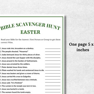 The Bible Scavenger Hunt Church Group Game Printable Activity Christian ...