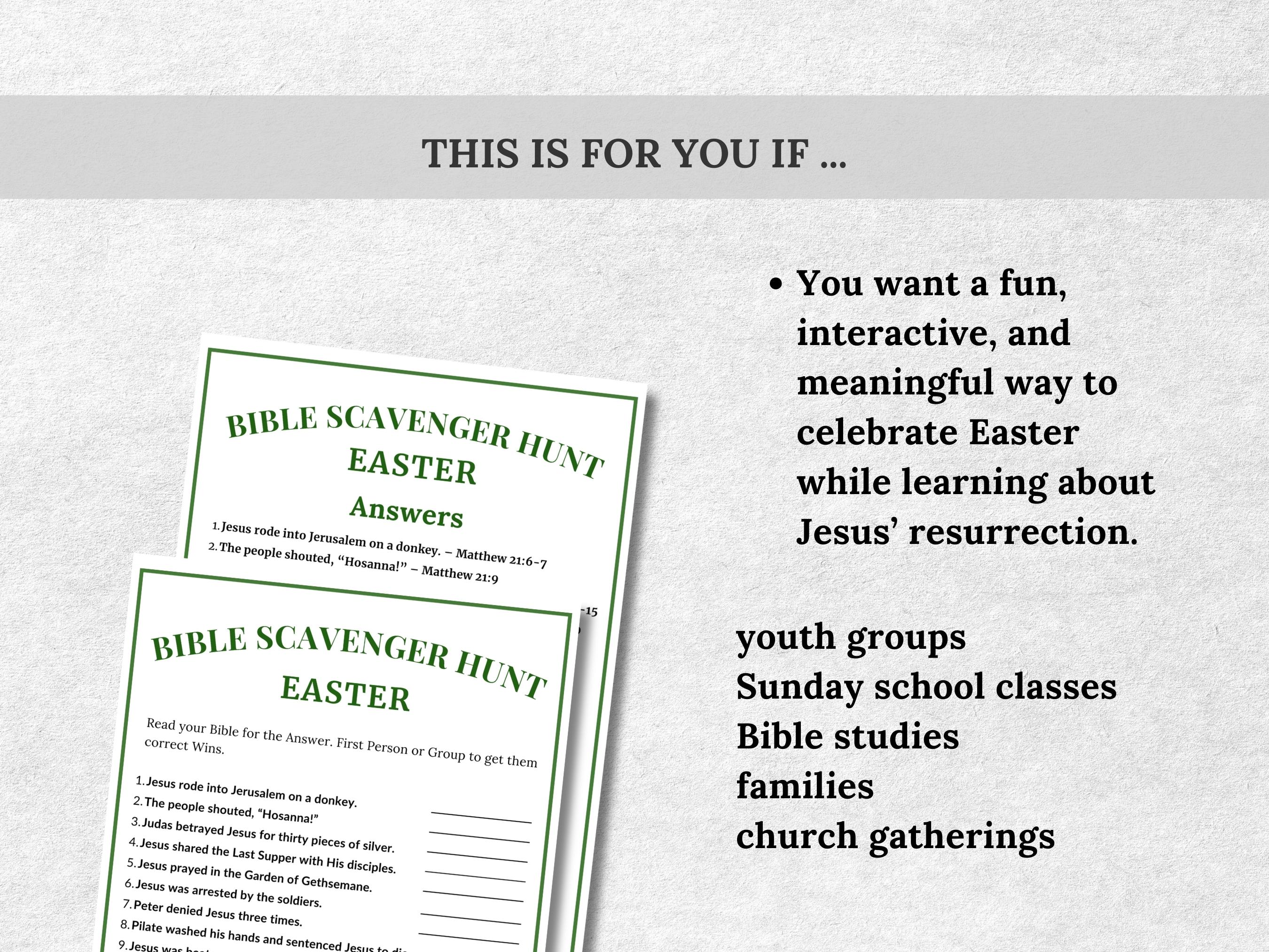 The Bible Scavenger Hunt Church Group Game Printable Activity Christian ...