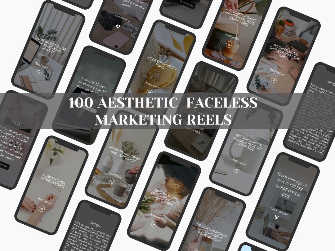 100 Faceless Instagram Reels With Captions Editable Canva Templates for ...