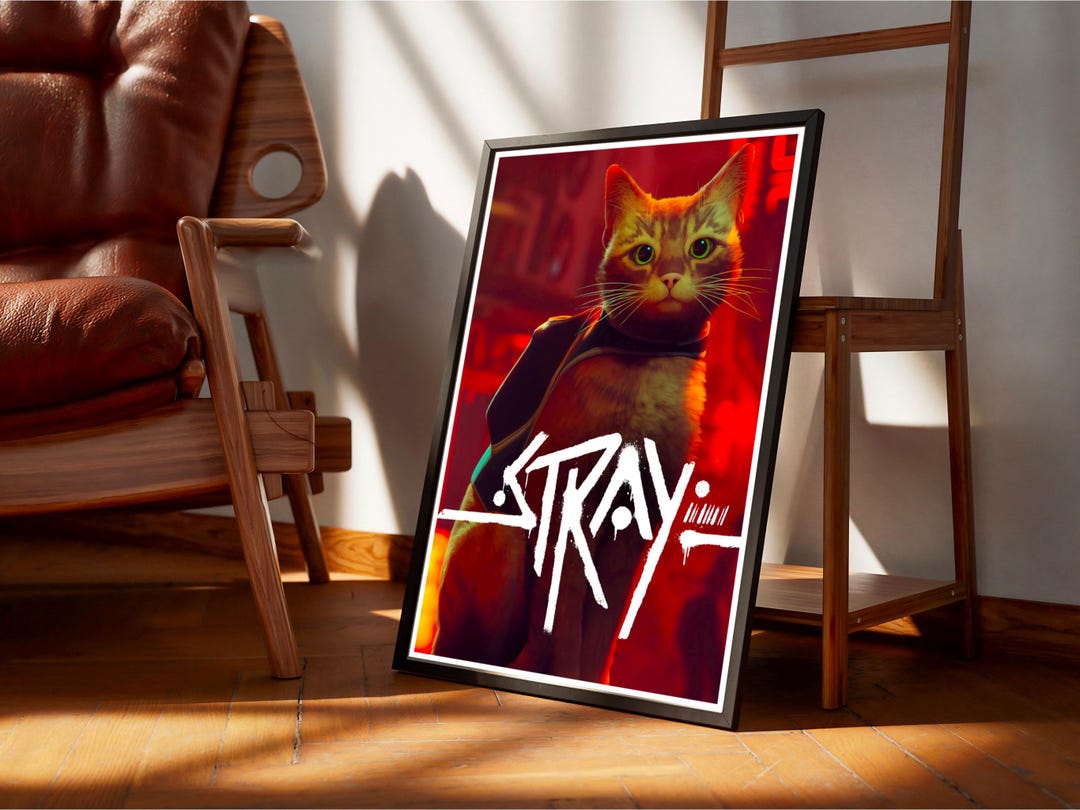 Stray Poster Print | Gaming Poster | Gaming Decor | Video Game Poster ...