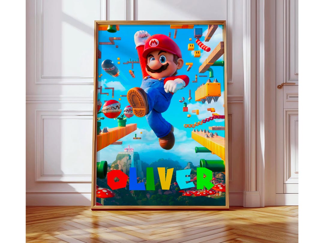 Personalised Super Mario Bros Poster / Movie Posters / Wall Art for ...