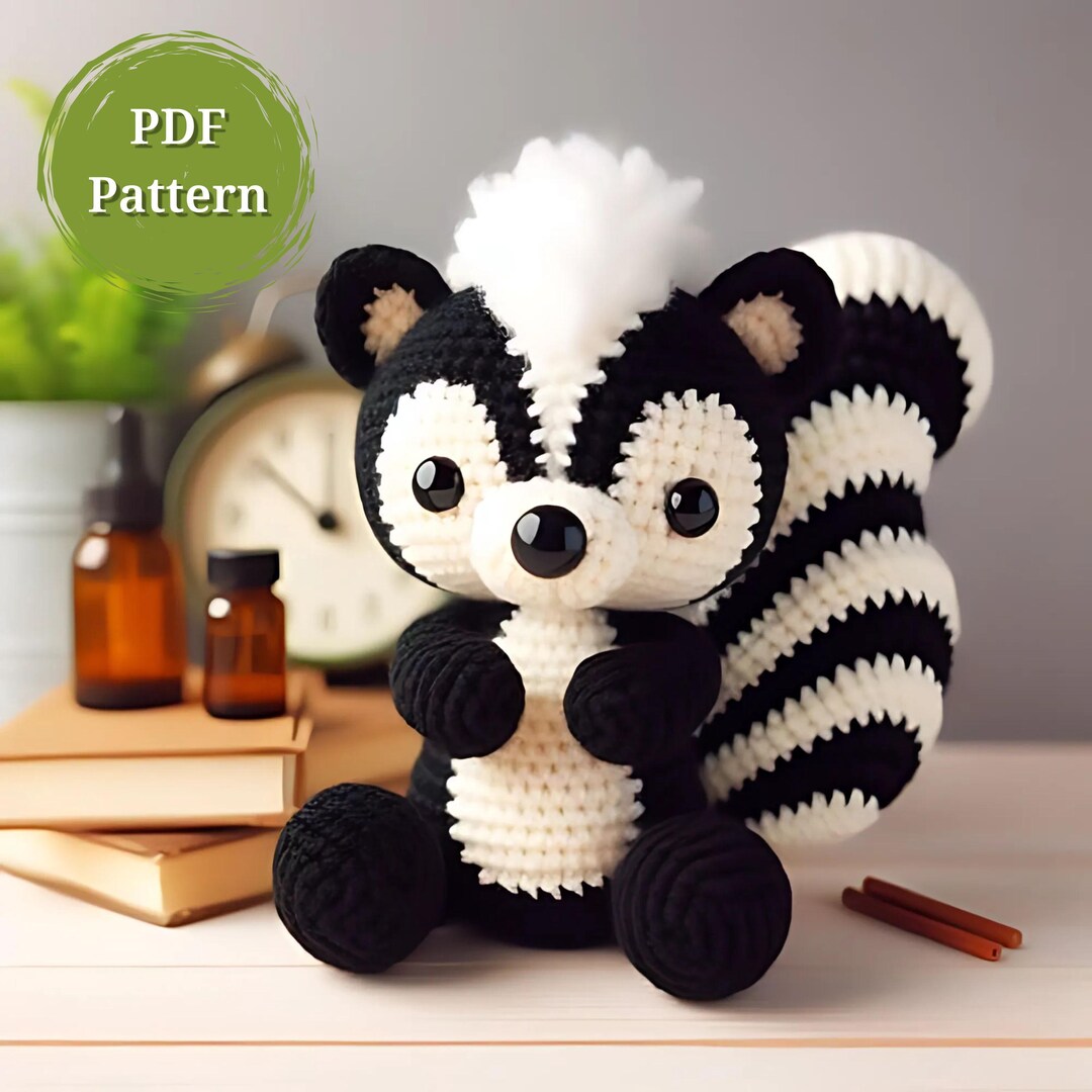 Crochet Skunk Amigurumi Pattern: Beginner-friendly Toy (PDF Pattern) - Etsy