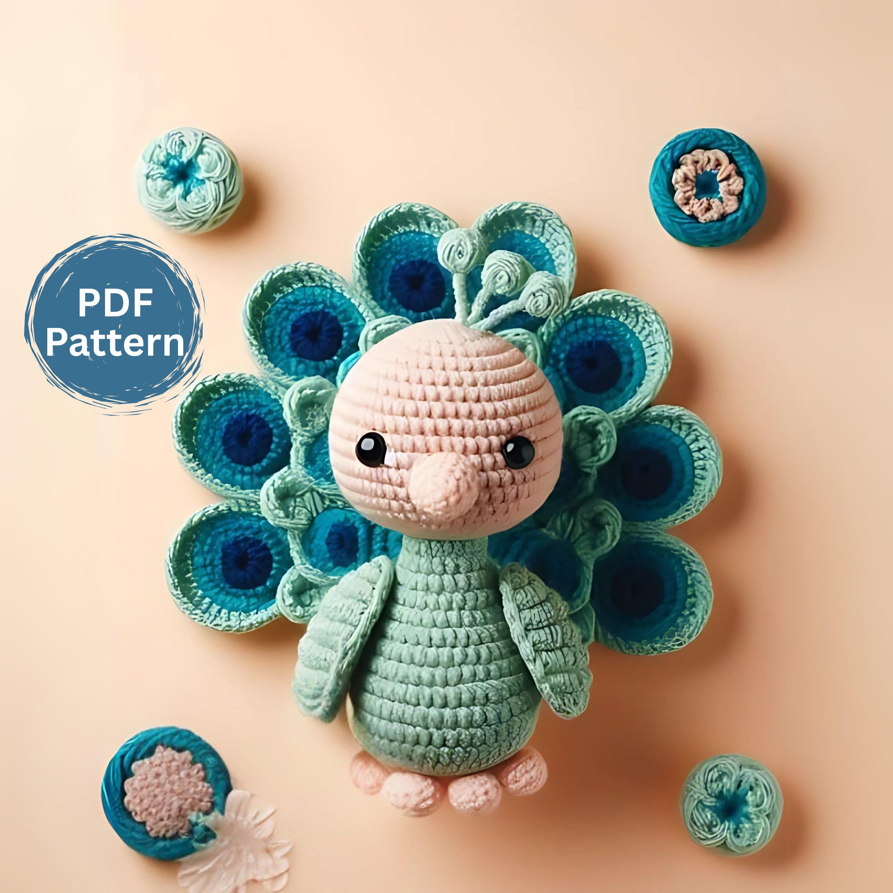 Crochet Peacock Bird Amigurumi Pattern: Colorful Toy (PDF Tutorial) - Etsy