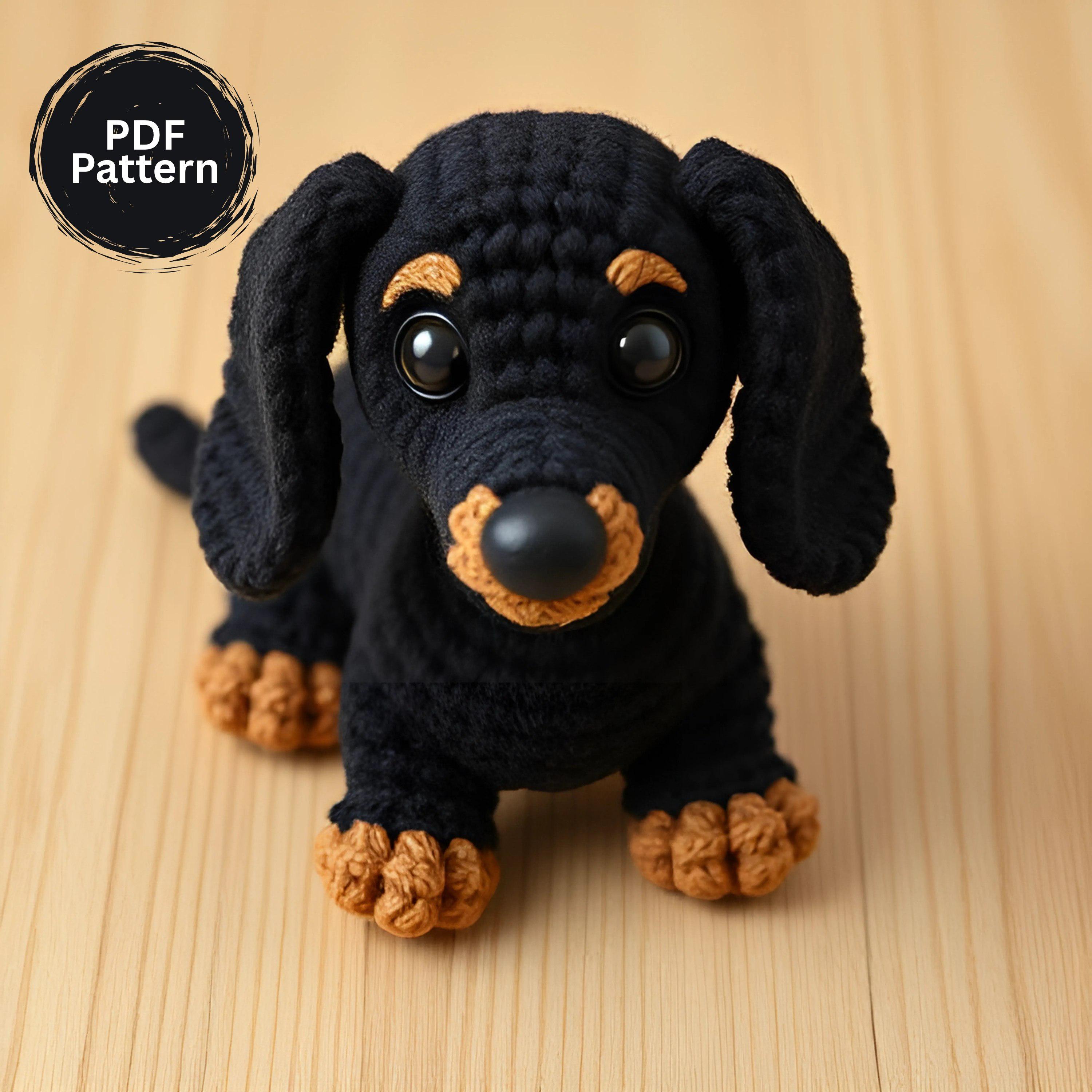 Patron crochet PDF teckel amigurumi, jouet chien fait main, tutoriel ...