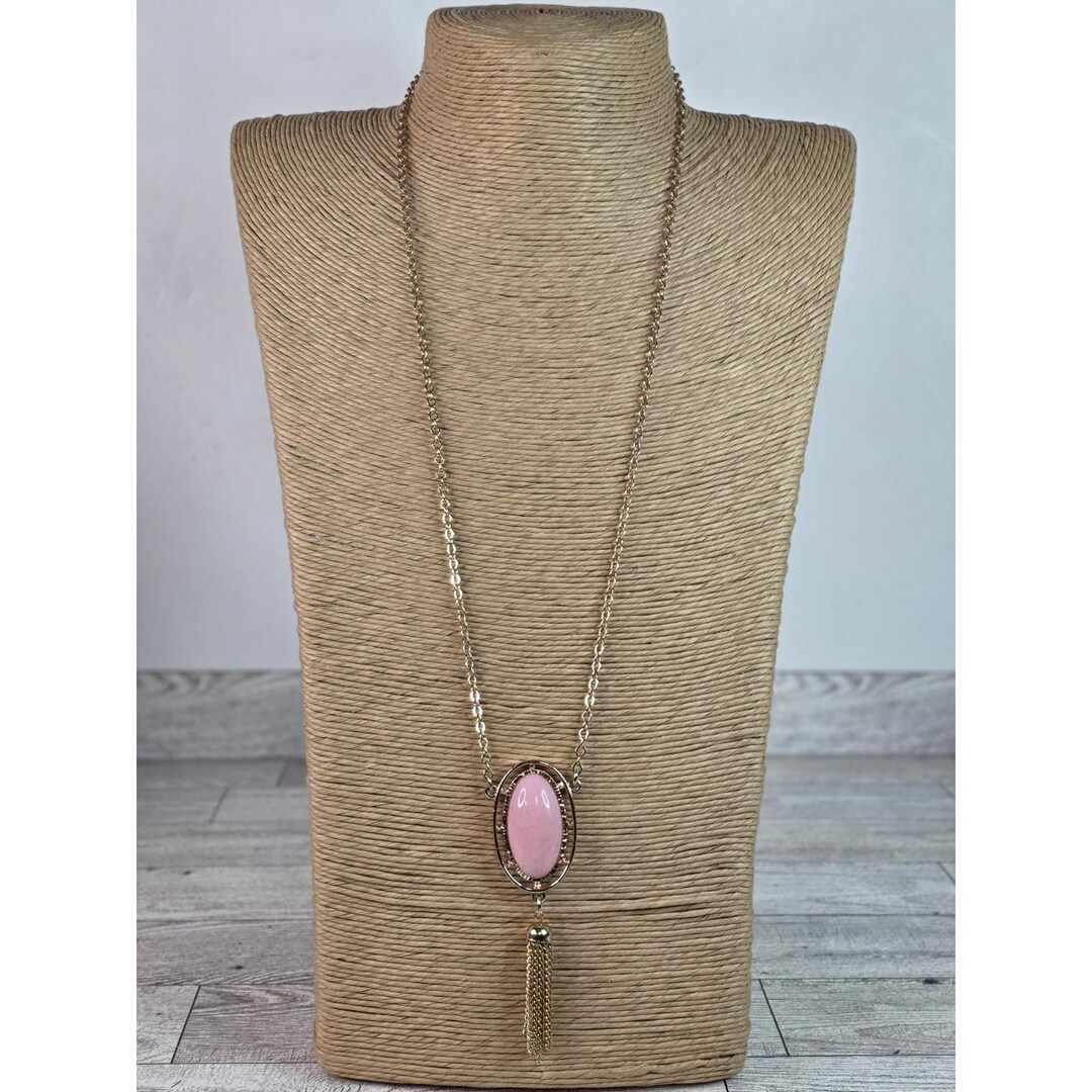 Vtg Sarah Coventry Necklace "pink Lady" Pink Cabochon Goldtone Chain ...