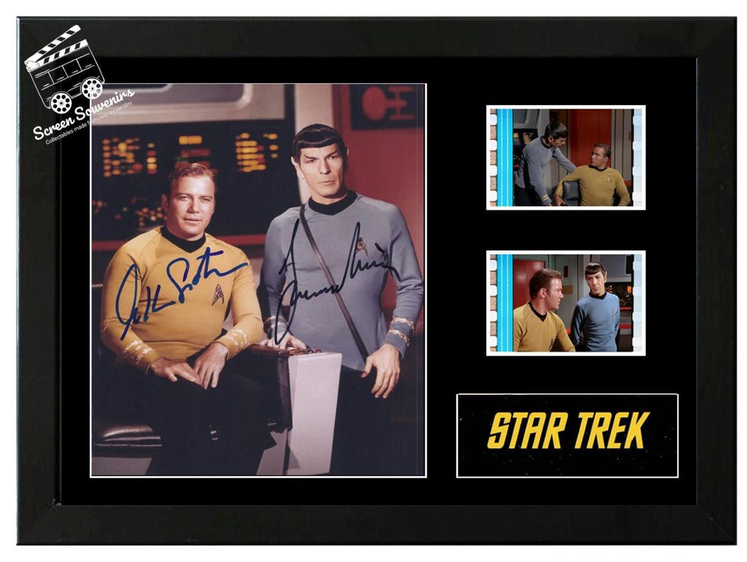 Star Trek Spock Kirk Film Cell Display Amazing Signed Collectable. With ...
