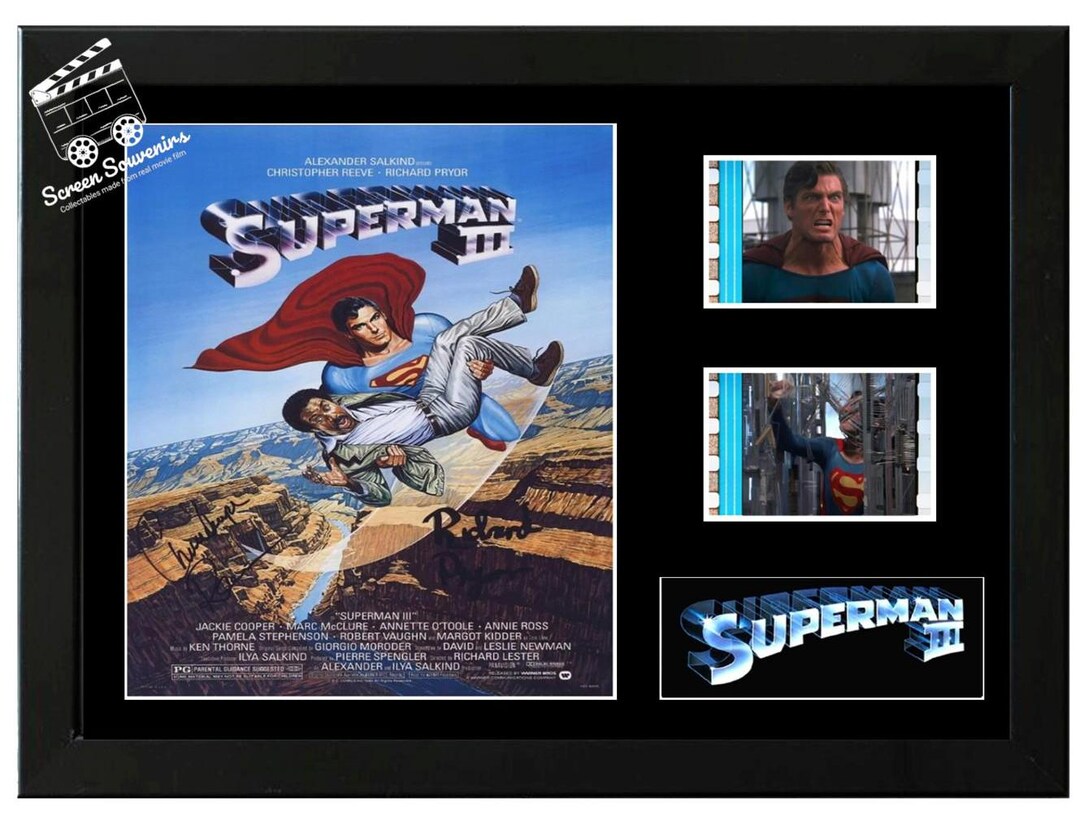 Superman 3 Film Cell Display Amazing Cast Signed Collectable. With COA ...