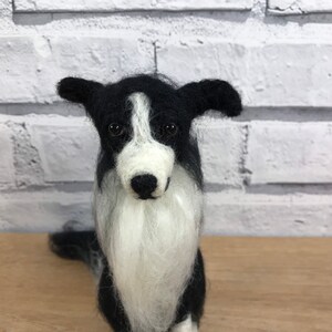 Needle Felted Collie, Wool Felt Border Collie, Sitting Dog Figurine. - Etsy