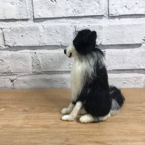 Needle Felted Collie, Wool Felt Border Collie, Sitting Dog Figurine. - Etsy