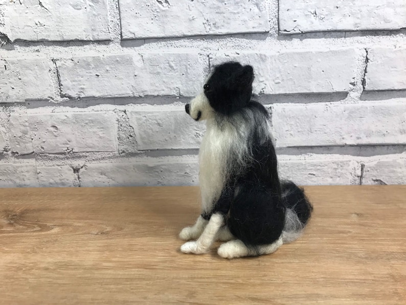 Needle Felted Collie Wool Felt Border Collie Sitting Dog - Etsy
