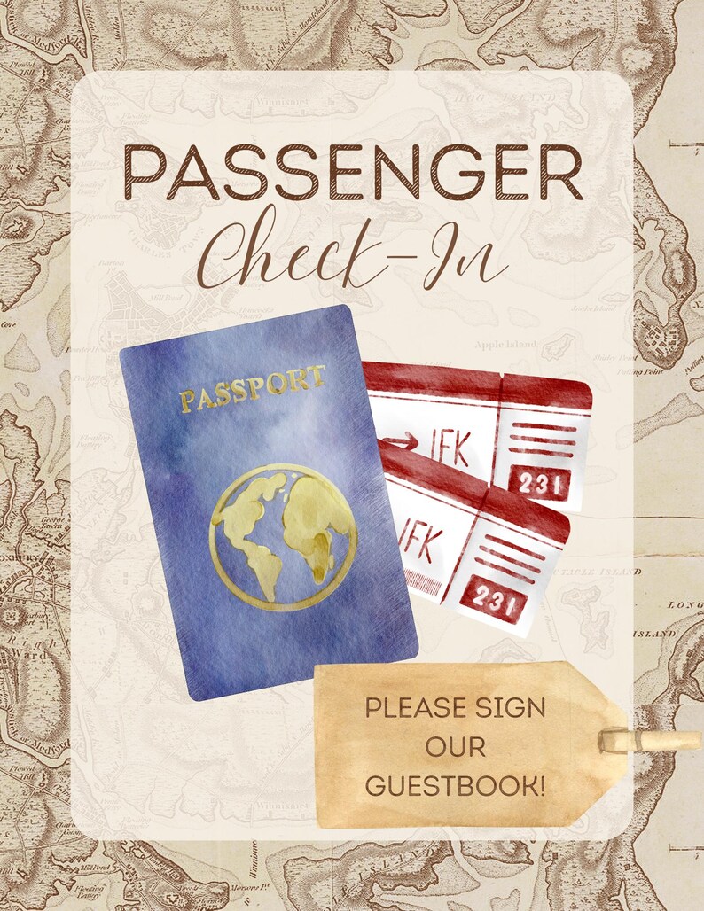 Airplane Travel Themed Baby Shower Decor and Games Bundle Downloadable ...