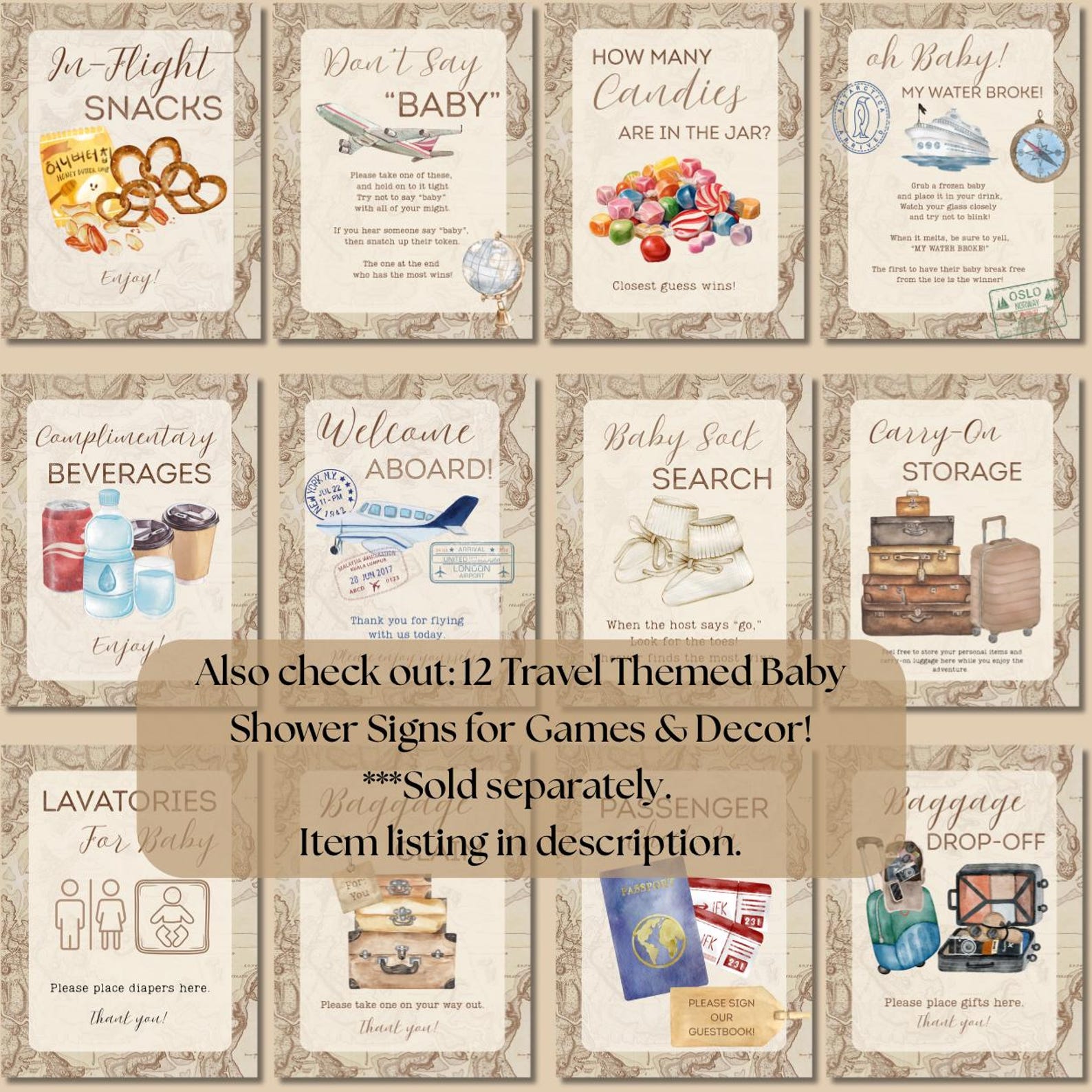 Travel Theme Baby Shower Welcome Sign Downloadable PDF, Our Greatest ...