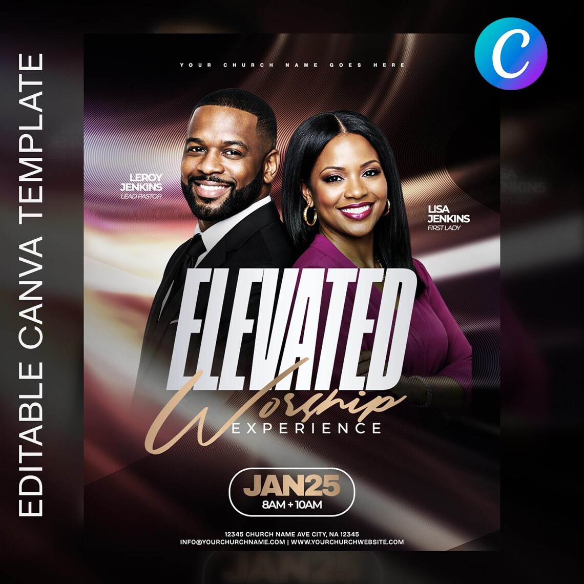 Elevated Worship Experience | Canva Flyer | Praise Service for In ...