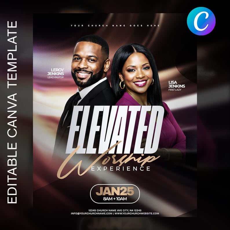 Elevated Worship Experience | Canva Flyer | Praise Service for In ...