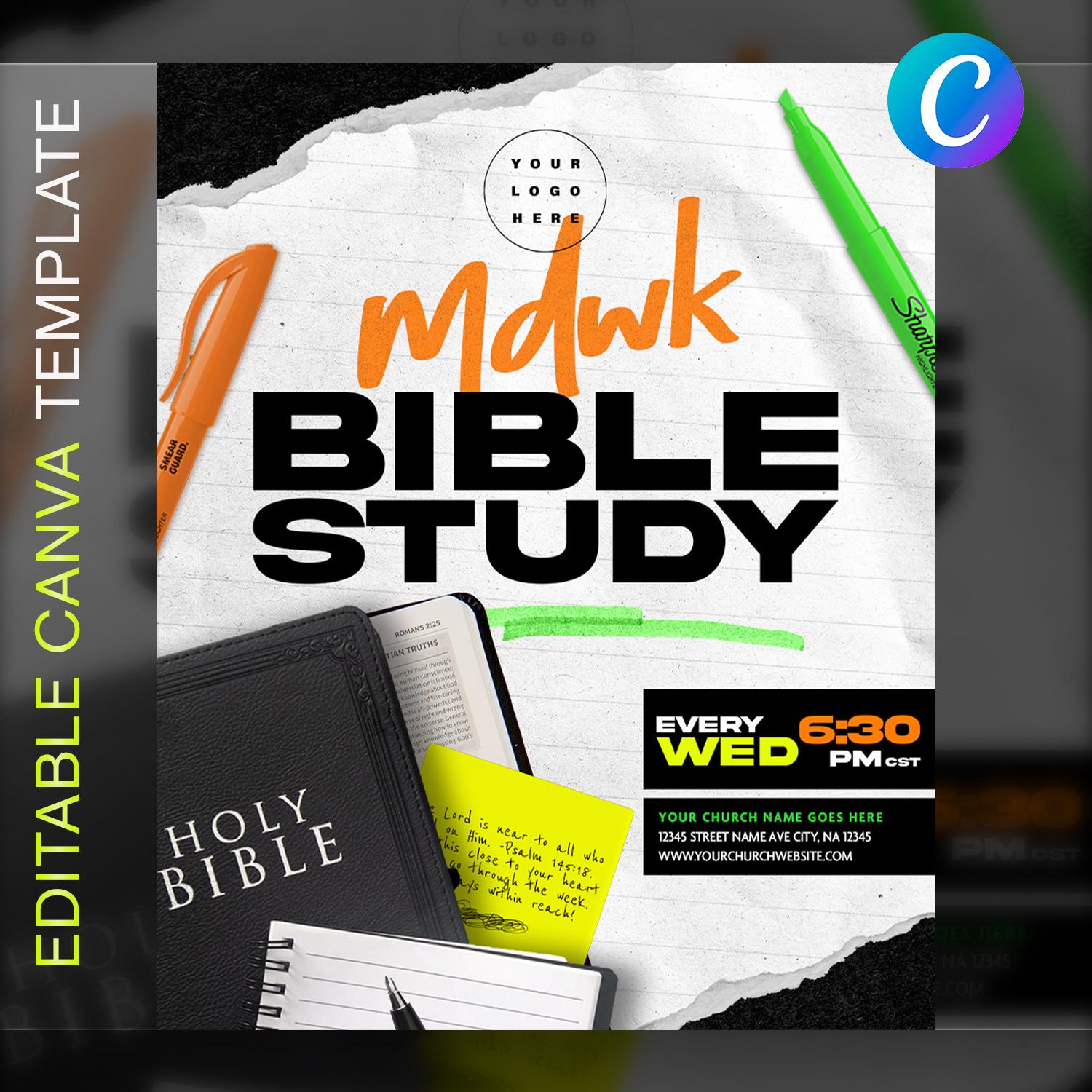 Church Flyer for Bible Study | Canva Template | Christian Flyer ...