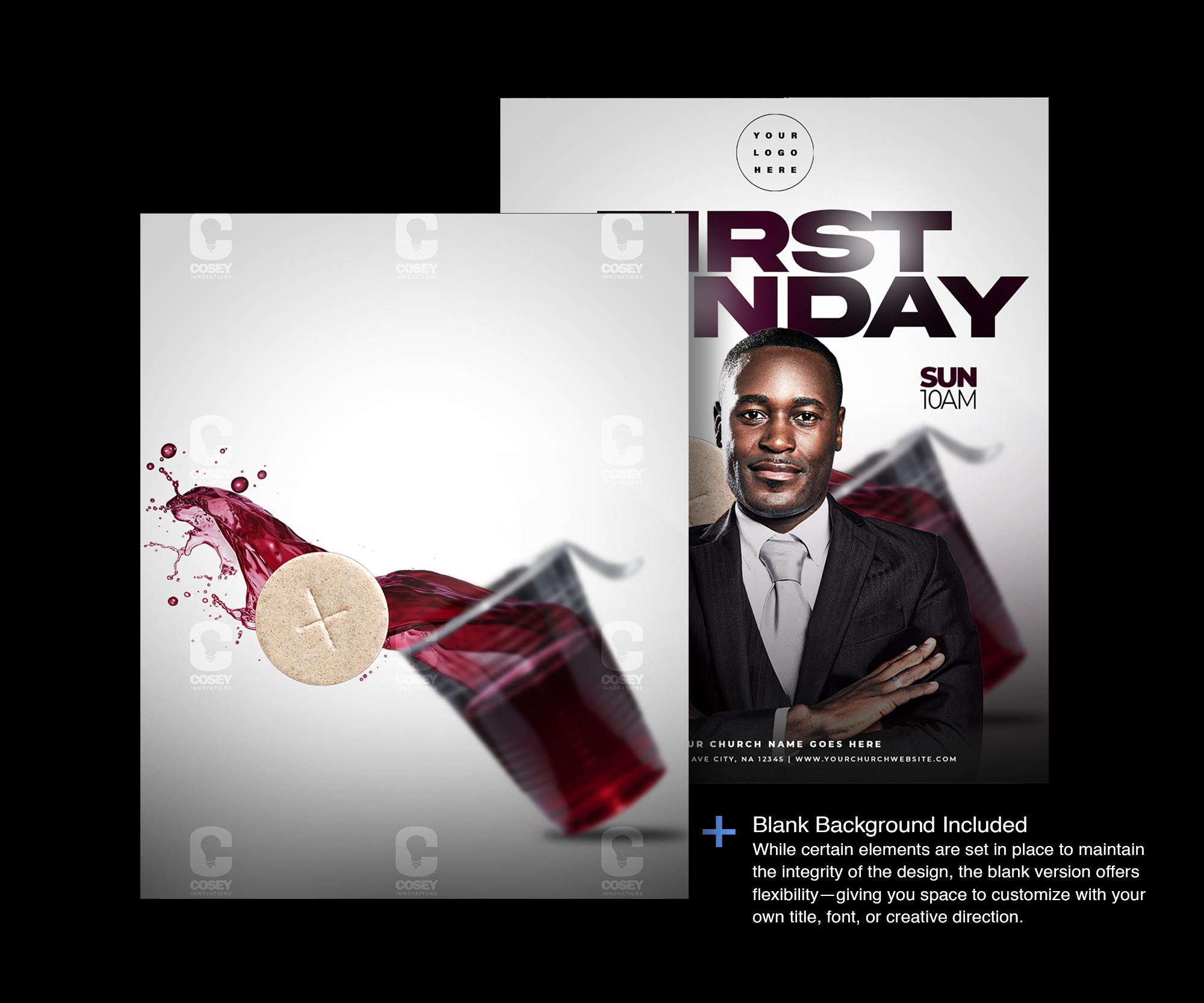 Communion Sunday Flyer Template: Editable Canva Church Design (digital ...